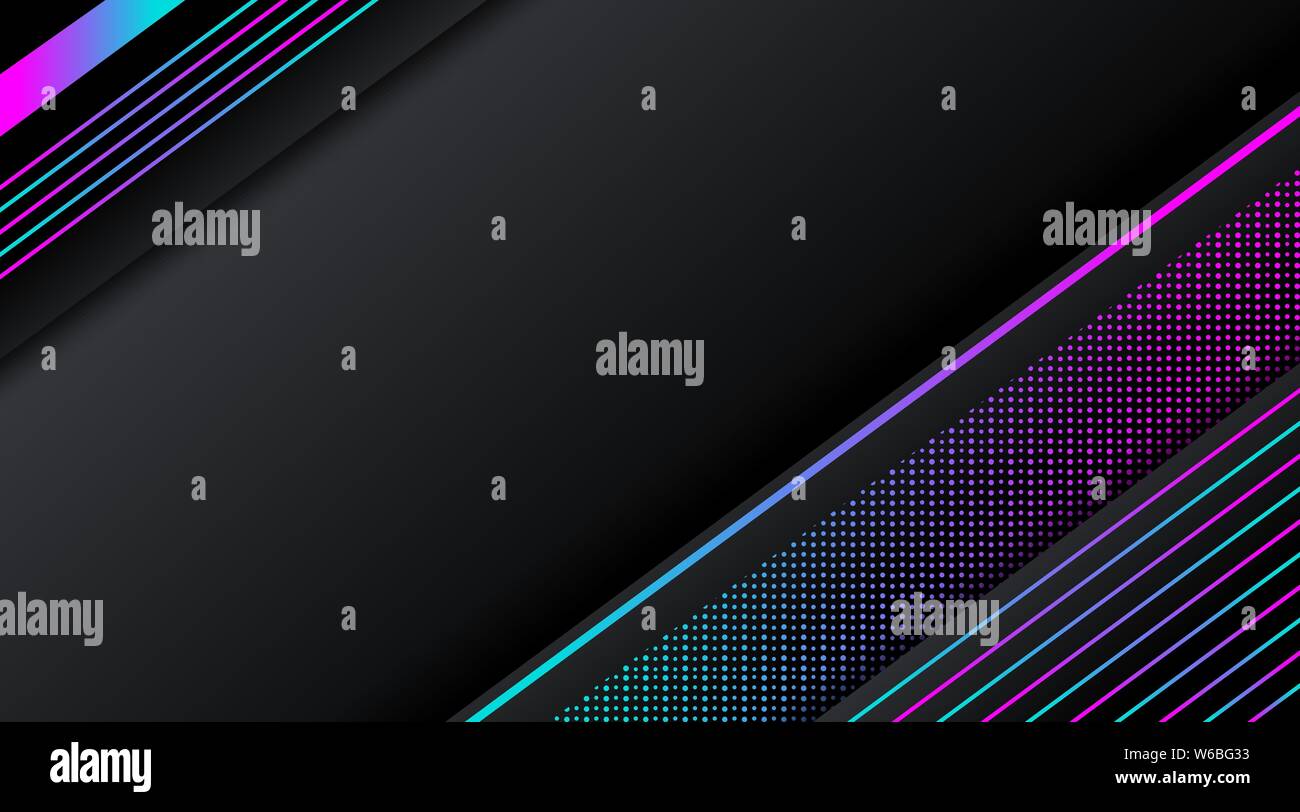 Black Background with gradient neon glitter geometric shape, Abstract ...