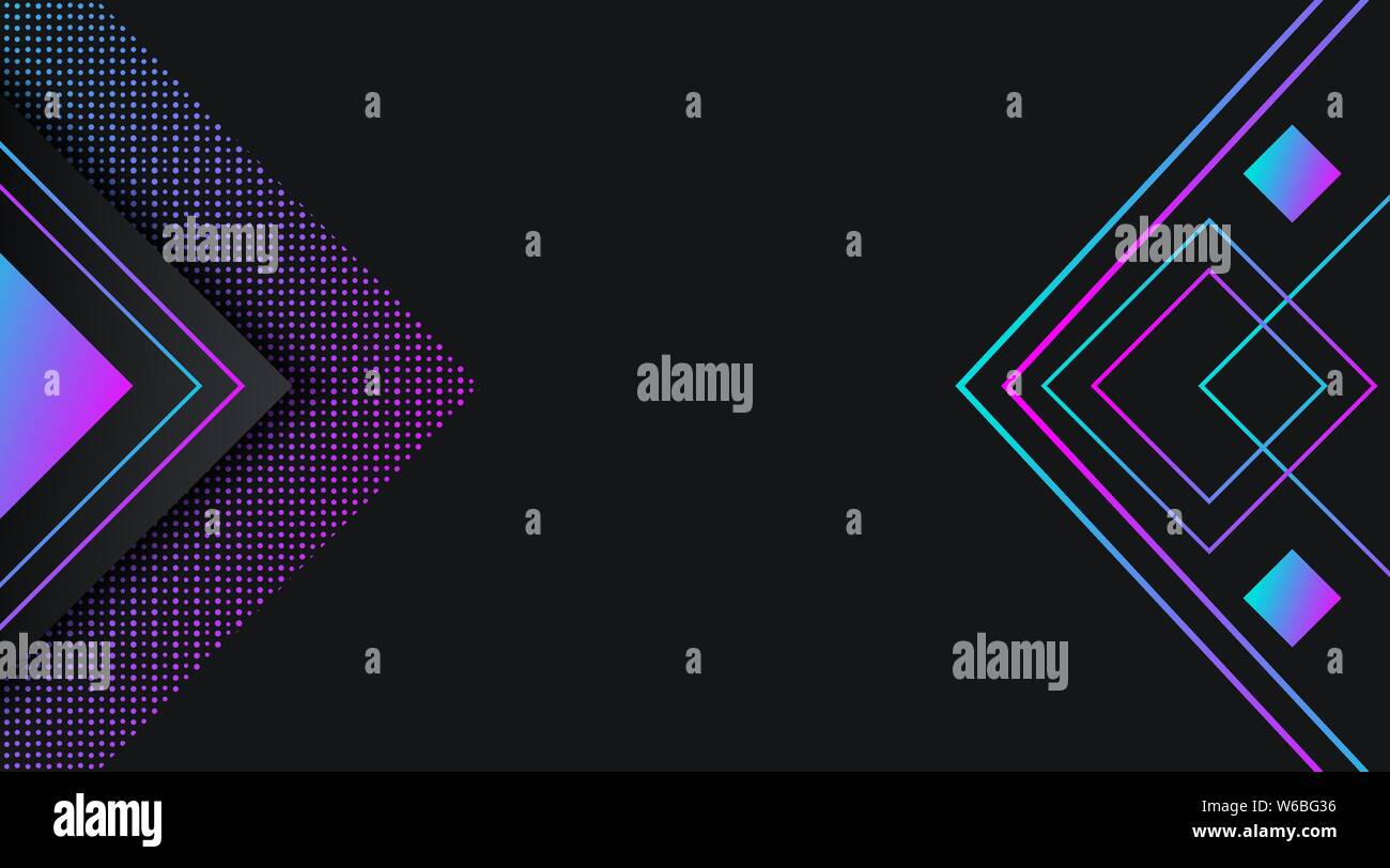 Black Background with gradient neon glitter geometric shape, Abstract ...