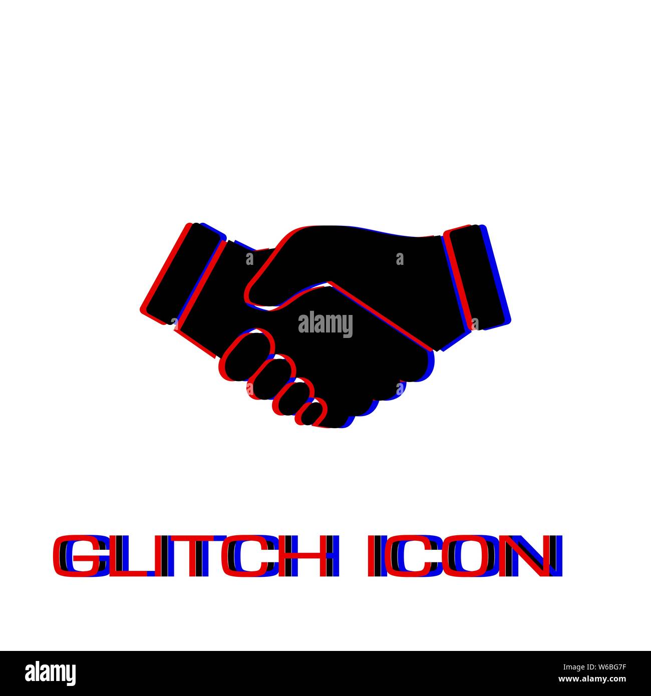 Business handshake, contract agreement icon flat. Simple pictogram ...