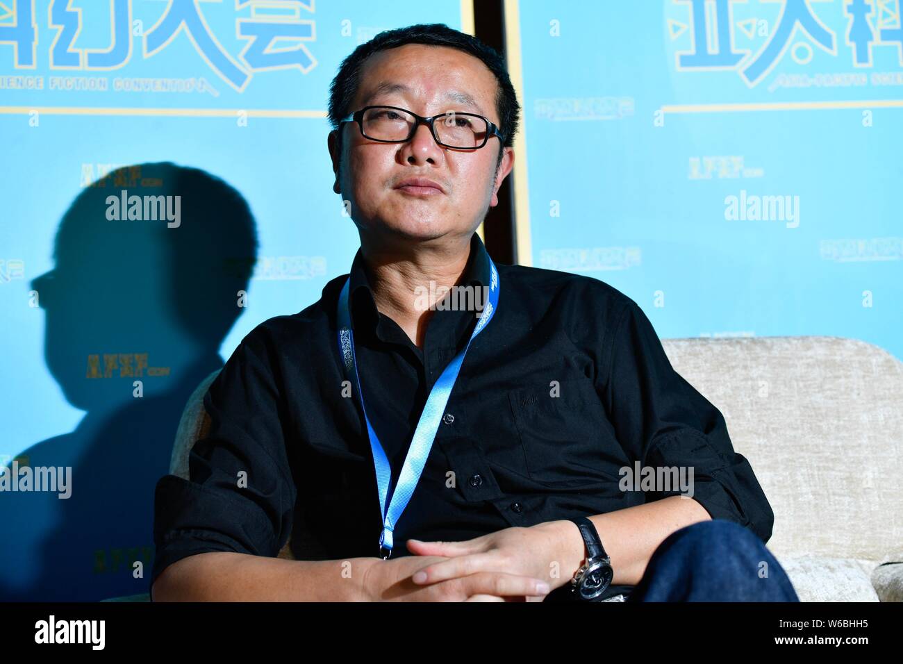Chinese writer Liu Cixin attends the Asia-Pacific Science Fiction ...