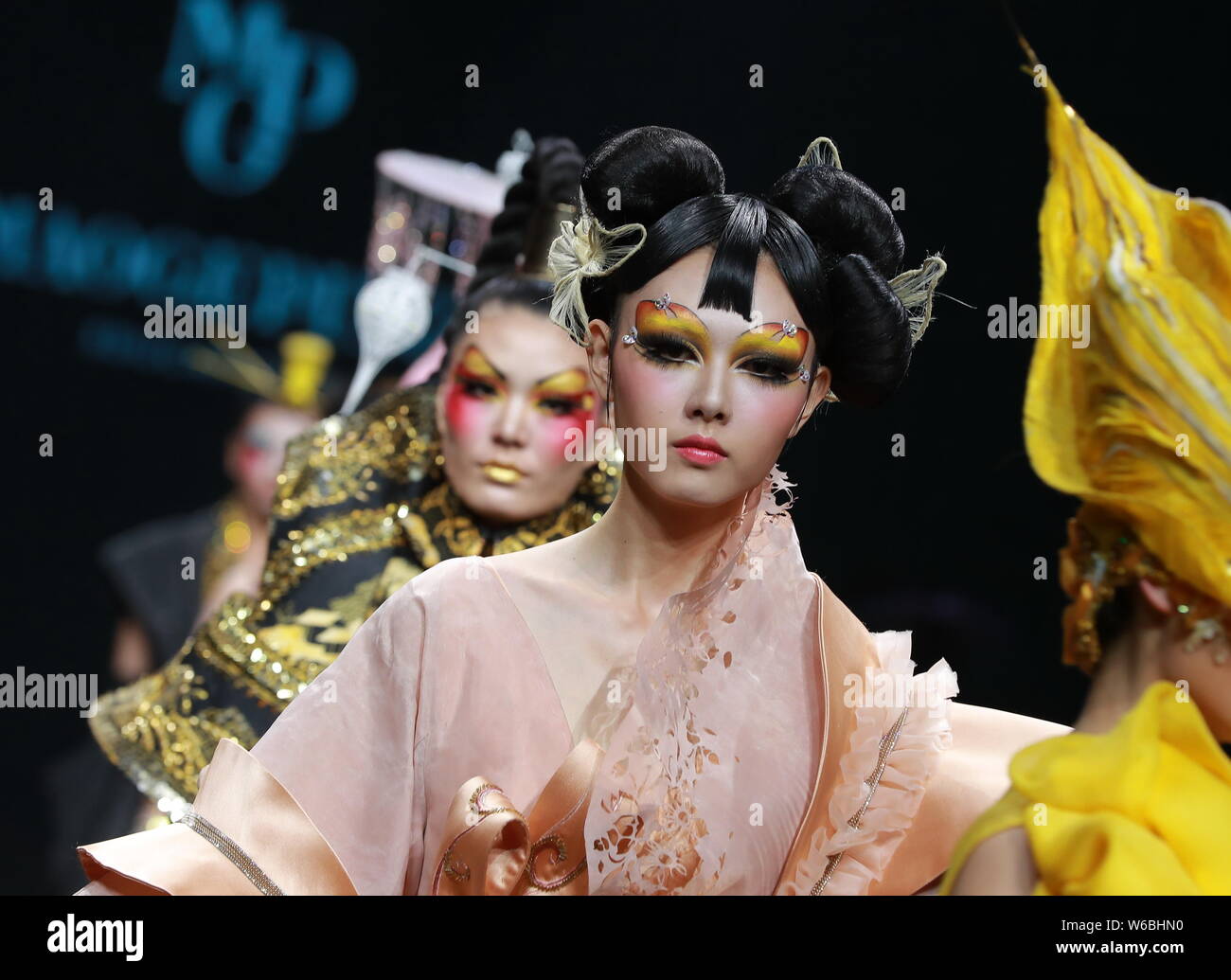Chinese models display new creations at the Maogeping Makeup Show in ...