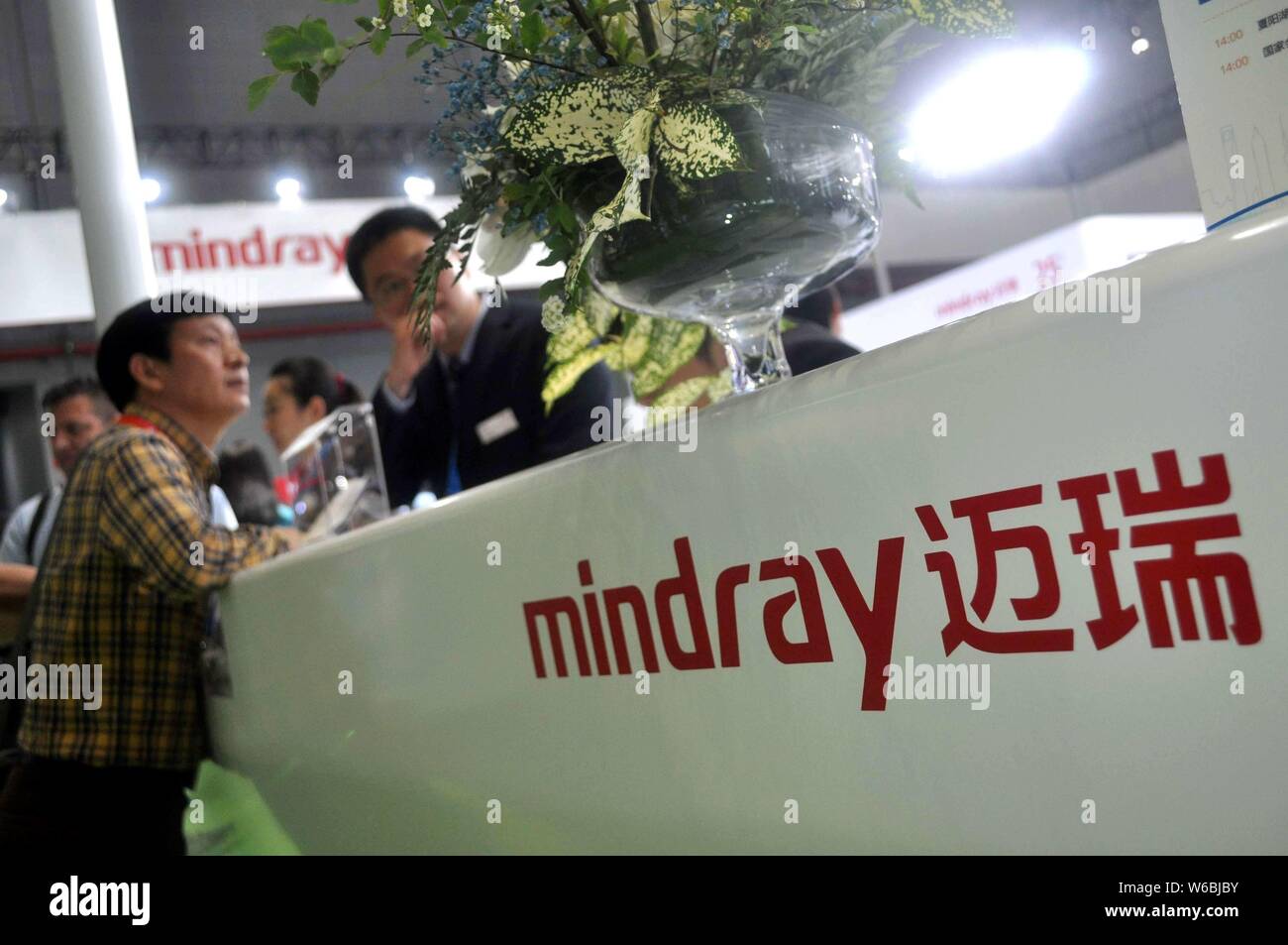--FILE--People visit the stand of Mindray Medical International Ltd ...