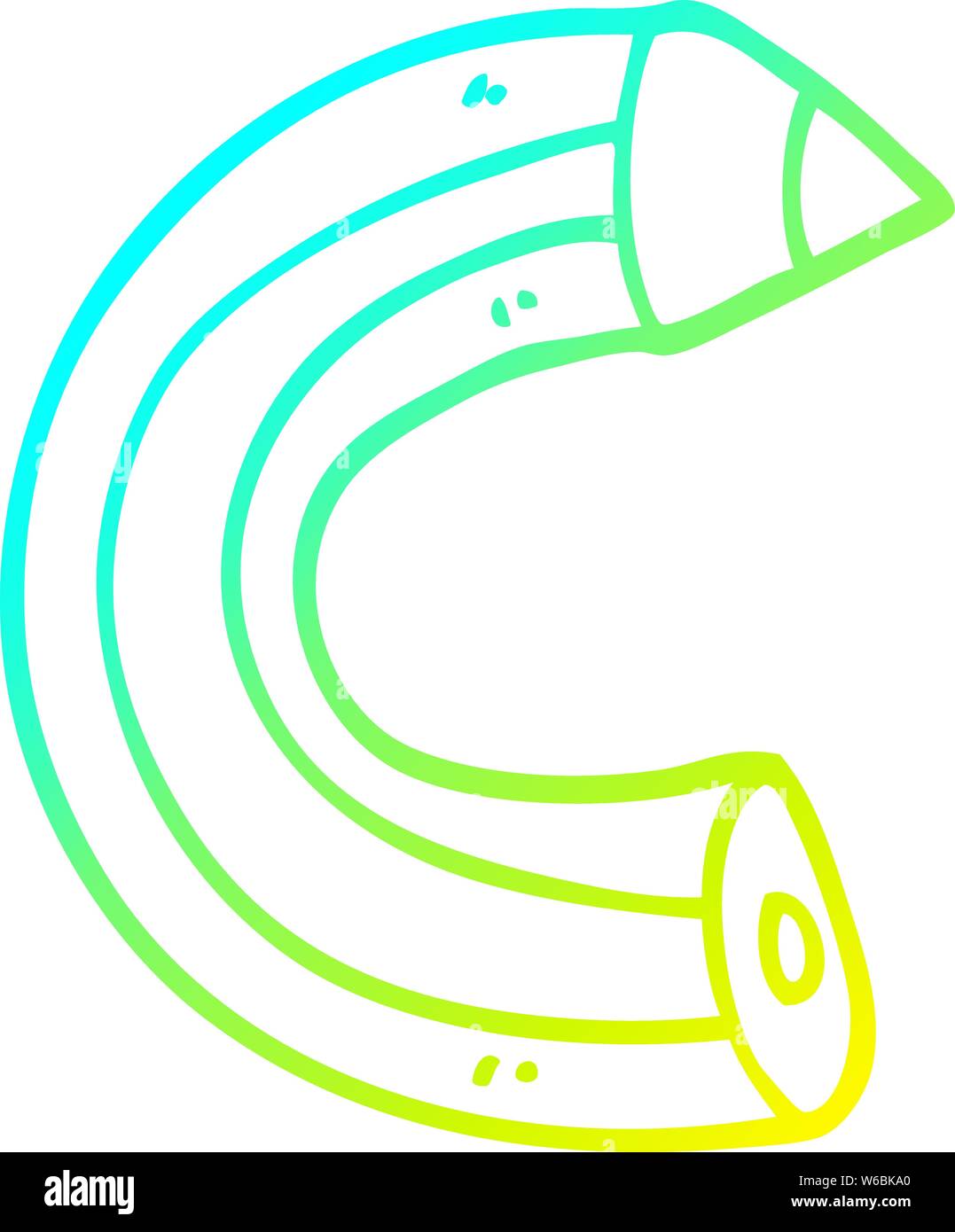 cold gradient line drawing of a cartoon colored pencil Stock Vector ...