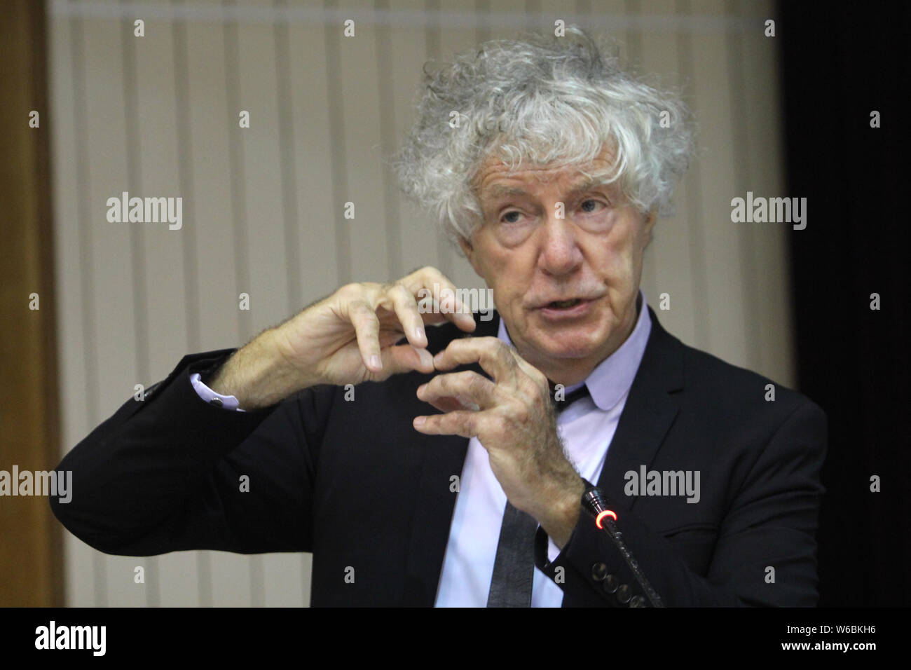 Australian-born British political theorist John Keane speaks during a ...