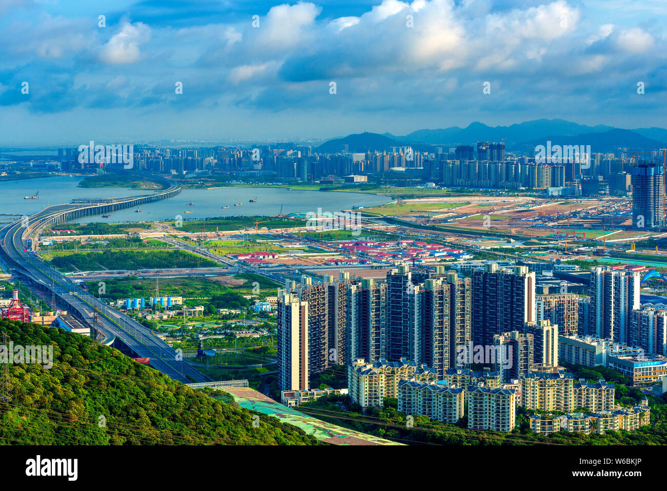 --FILE--An aerial view of the China (Guangdong) Pilot Free Trade Zone ...
