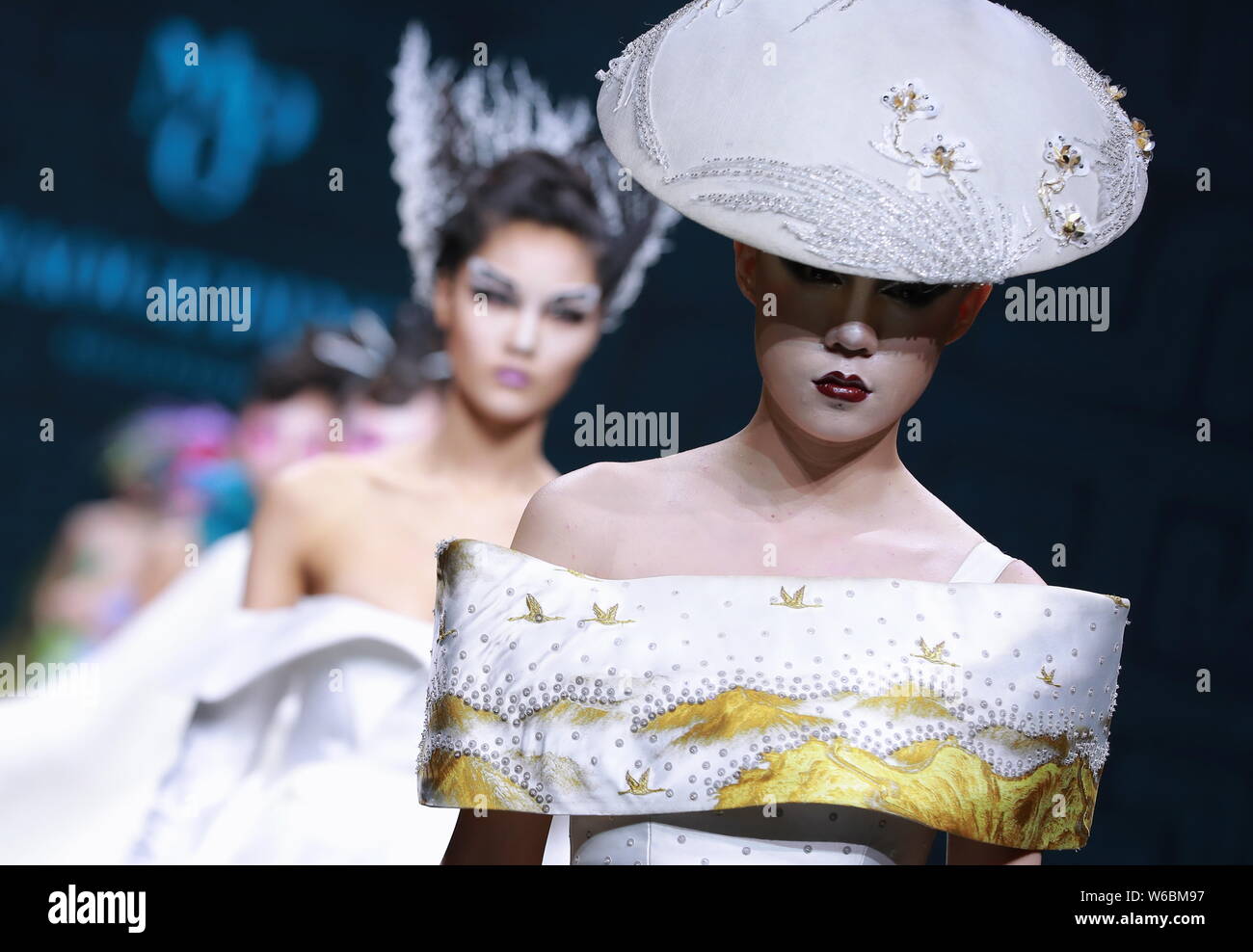 Chinese models display new creations at the Maogeping Makeup Show in ...