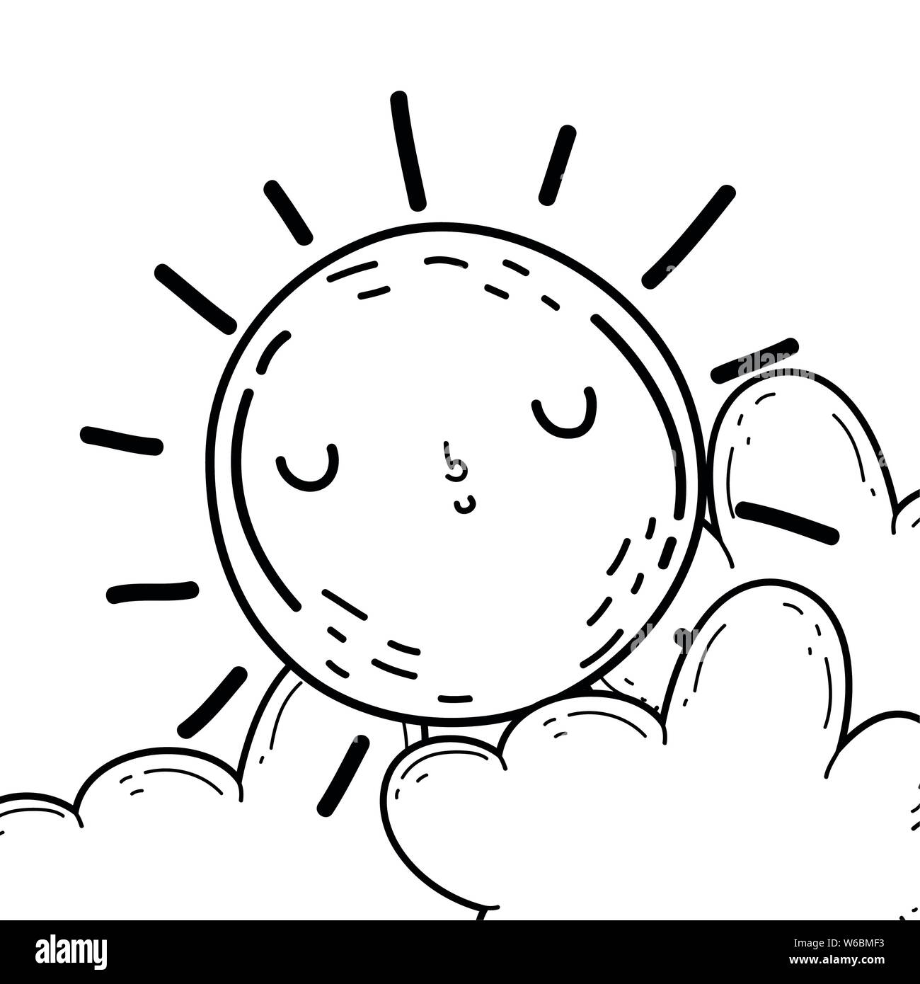 Sun draw cartoon design, Summer spring nature tropical season holiday ...