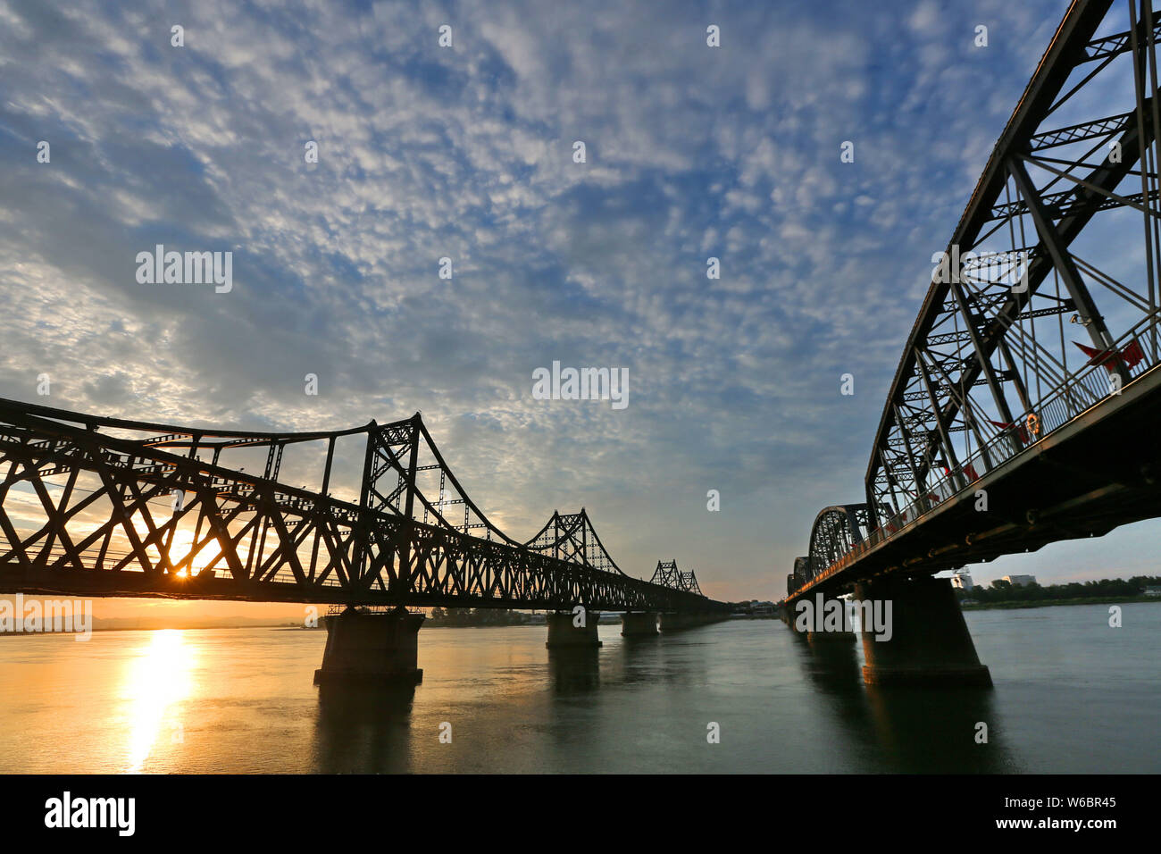 A view of the Sino¨CKorean Friendship Bridge or China¨CNorth Korea ...