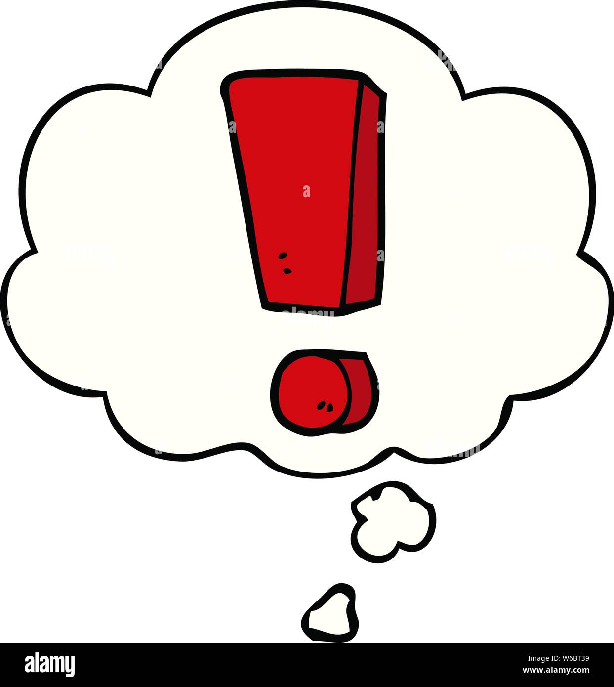 cartoon exclamation mark with thought bubble Stock Vector Image & Art ...