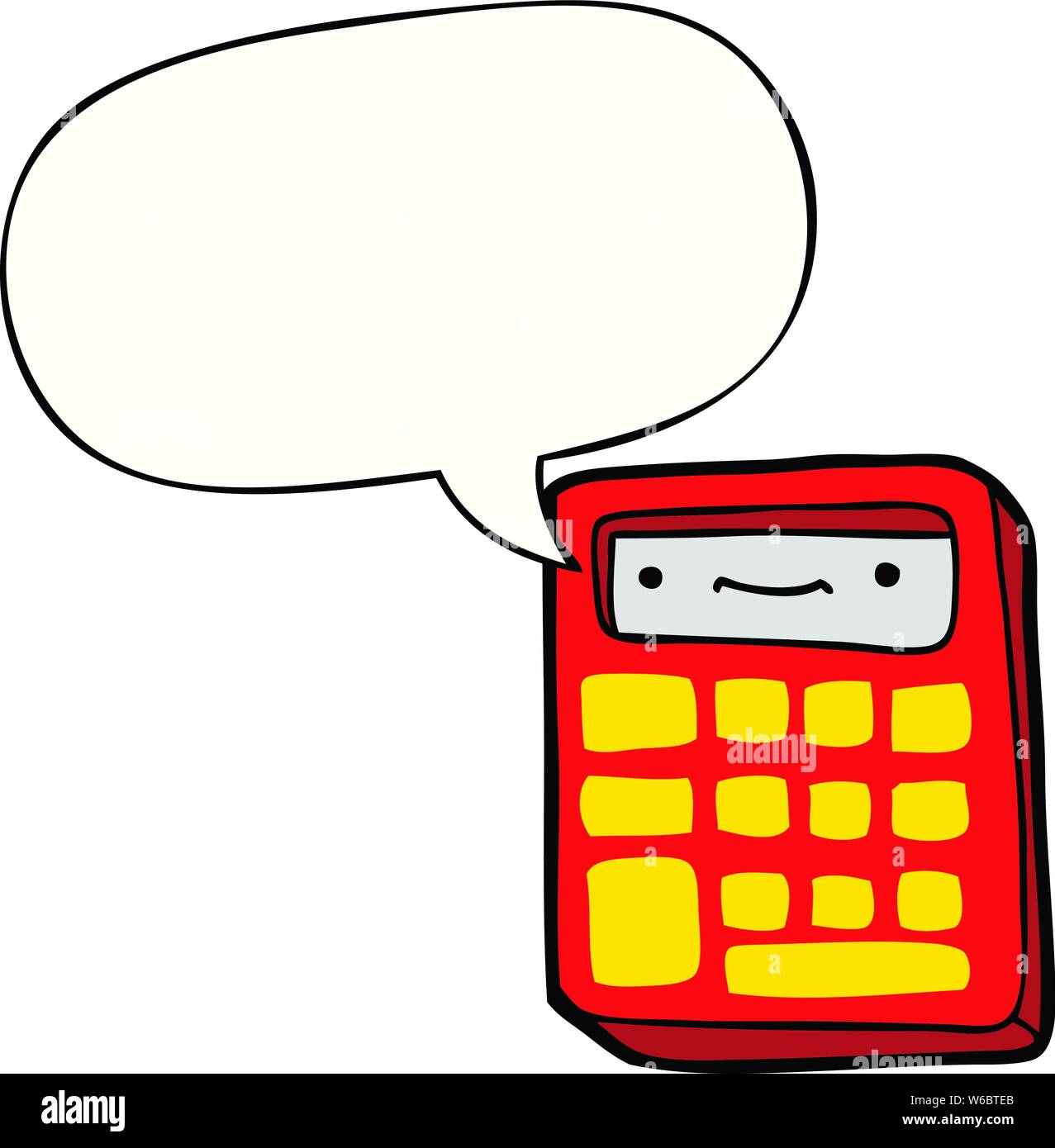 Freehand drawn retro cartoon calculator Stock Vector Images - Alamy