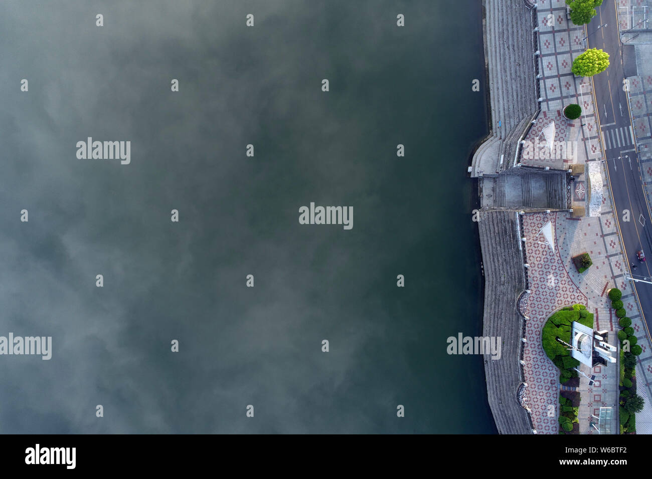 Aerial view of the Han River, also known by its Chinese names Hanshui ...