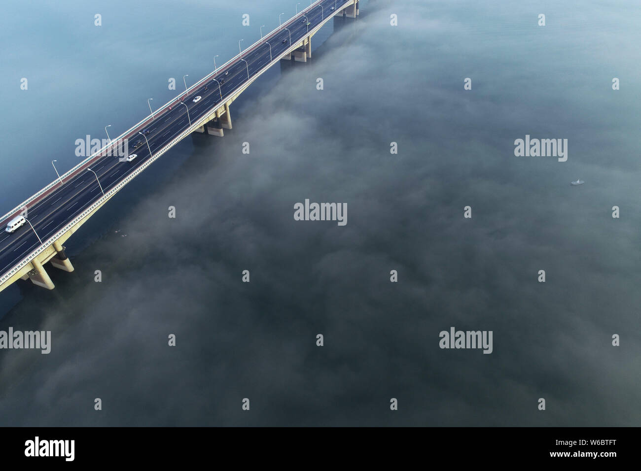 Aerial view of the Han River, also known by its Chinese names Hanshui ...