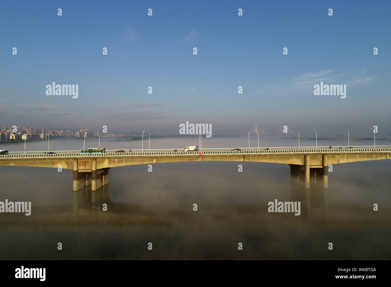 Aerial view of the Han River, also known by its Chinese names Hanshui ...