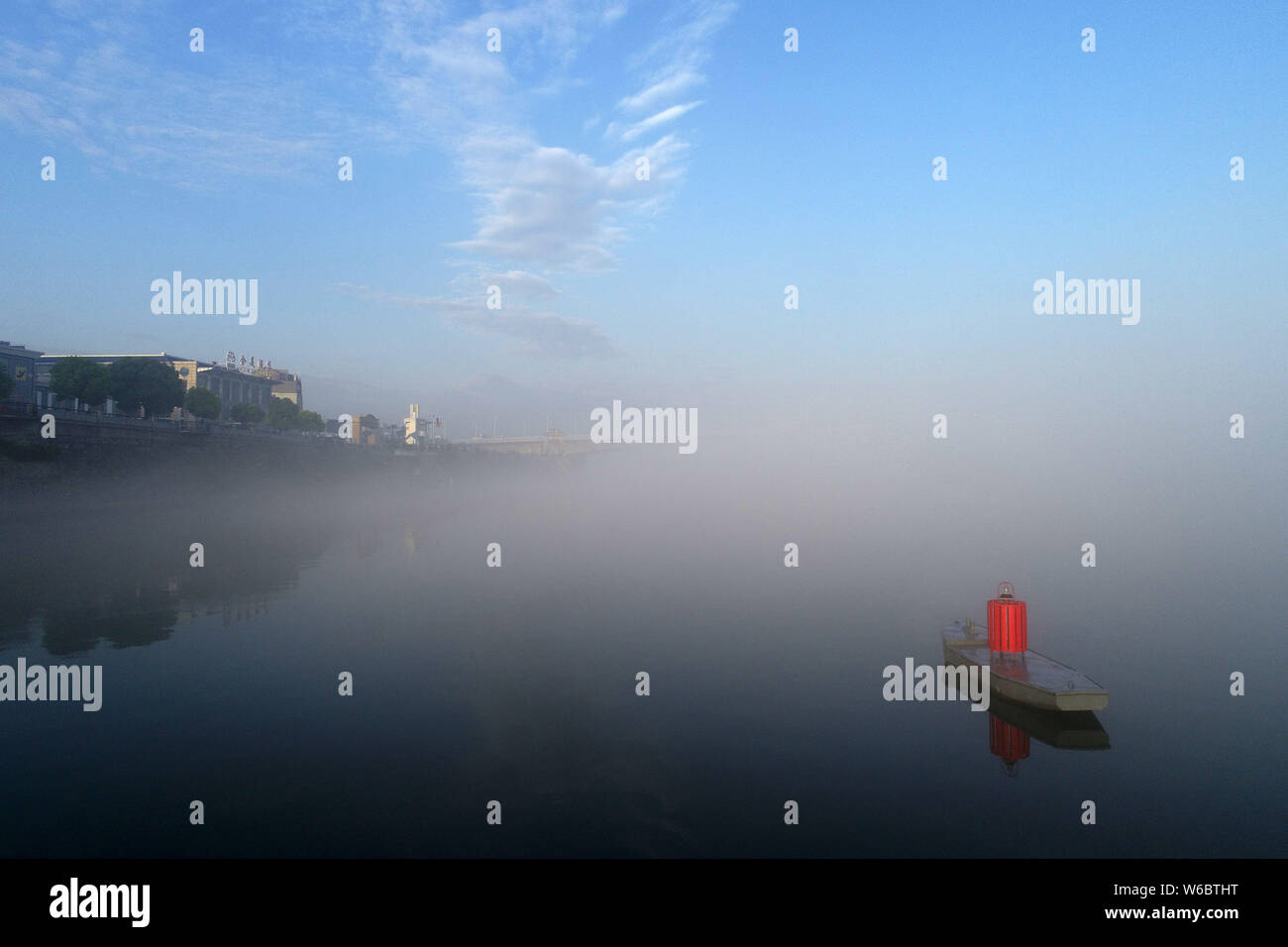 Aerial view of the Han River, also known by its Chinese names Hanshui ...