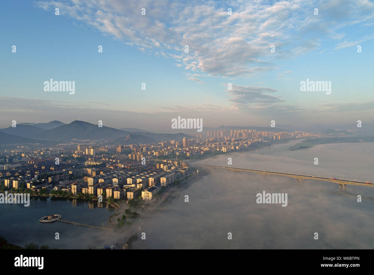 Aerial view of the Han River, also known by its Chinese names Hanshui ...