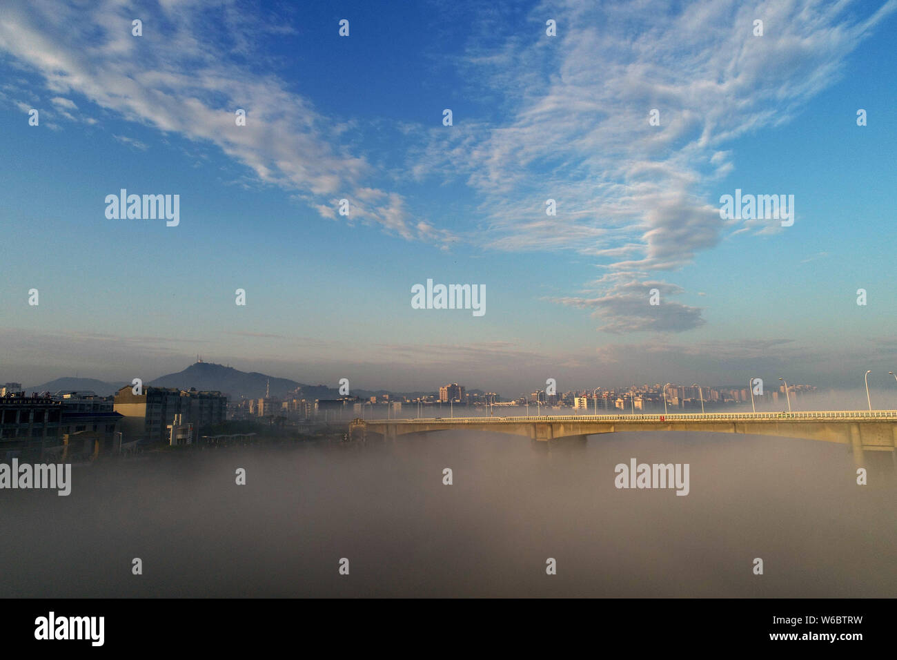 Aerial view of the Han River, also known by its Chinese names Hanshui ...
