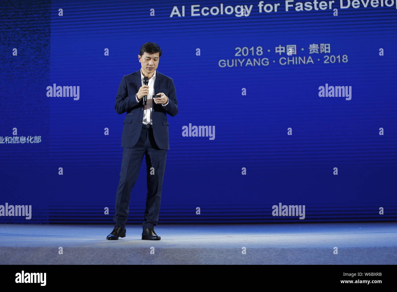 Robin Li Yanhong, Chairman and CEO of Baidu Inc., attends the "High ...