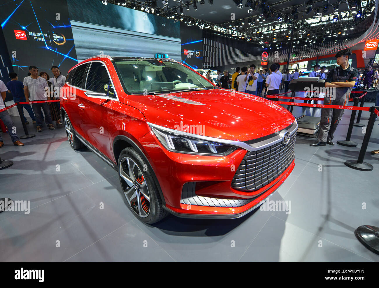 --FILE--A BYD Dynasty concept electric vehicle (EV) is on display ...
