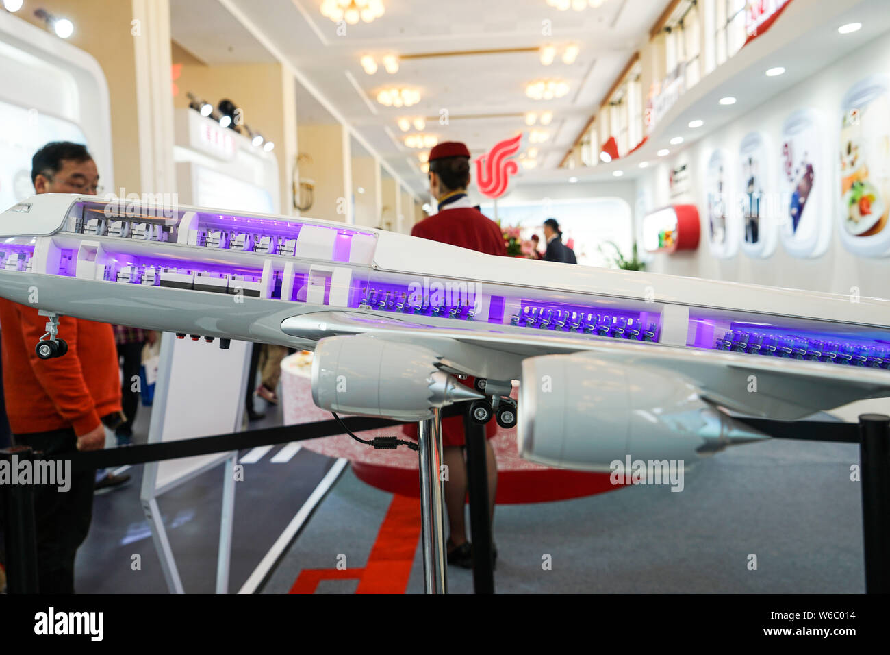 --FILE--A model plane is on display at the stand of Air China during ...