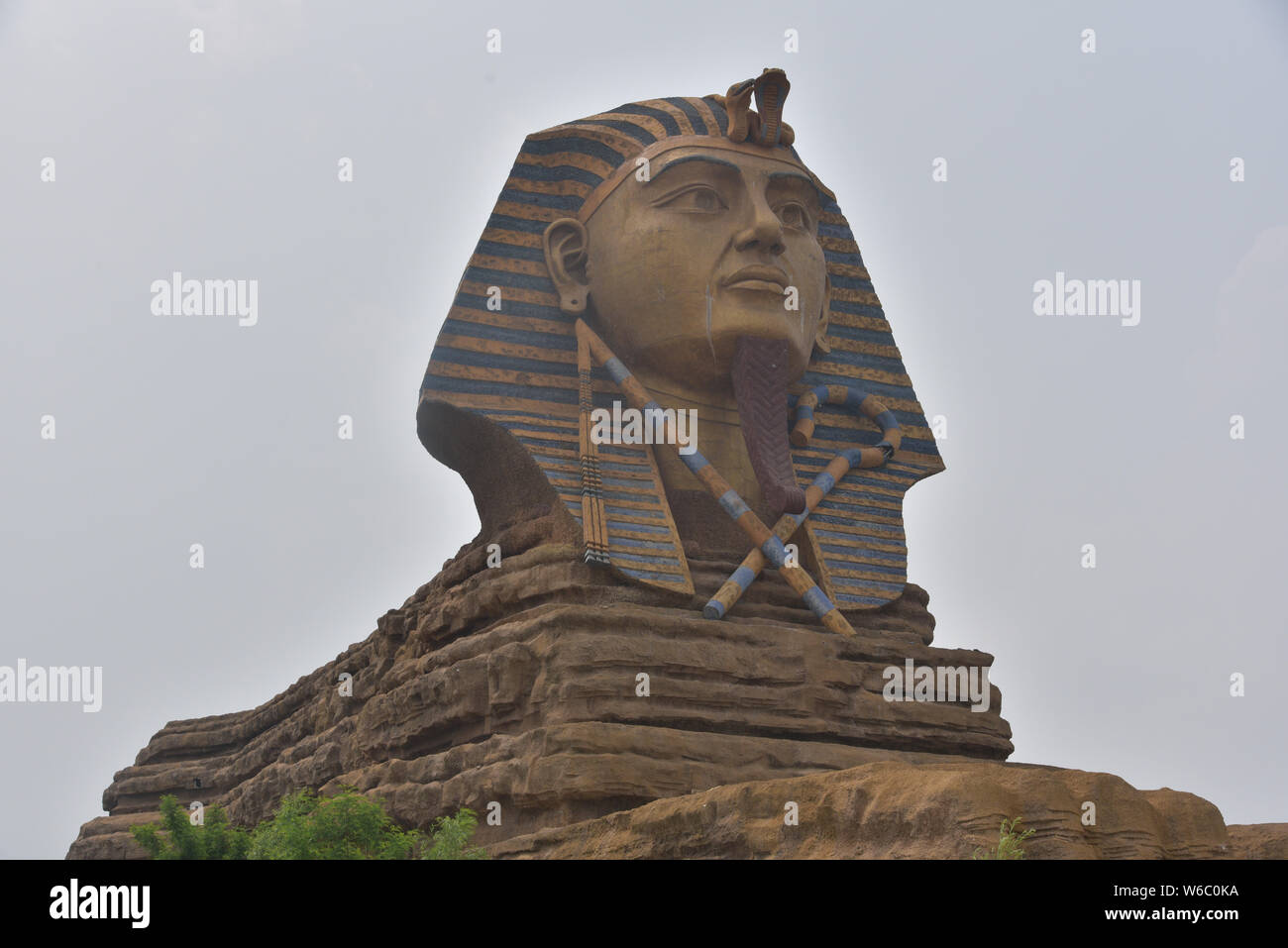 A replica of the Great Sphinx is pictured at Chuzhou Great Wall ...