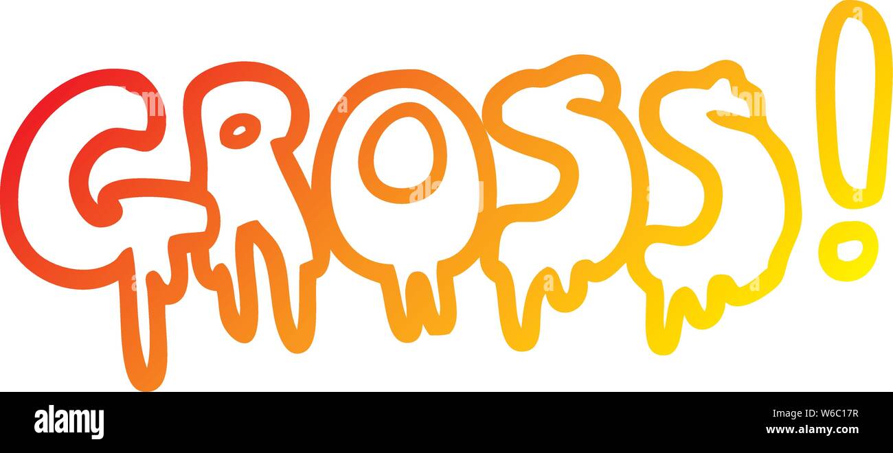 warm gradient line drawing of a cartoon word gross Stock Vector Image ...