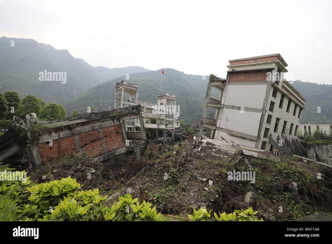 View of Yingxiu town left untouched as a memorial to the 8.0-magnitude ...