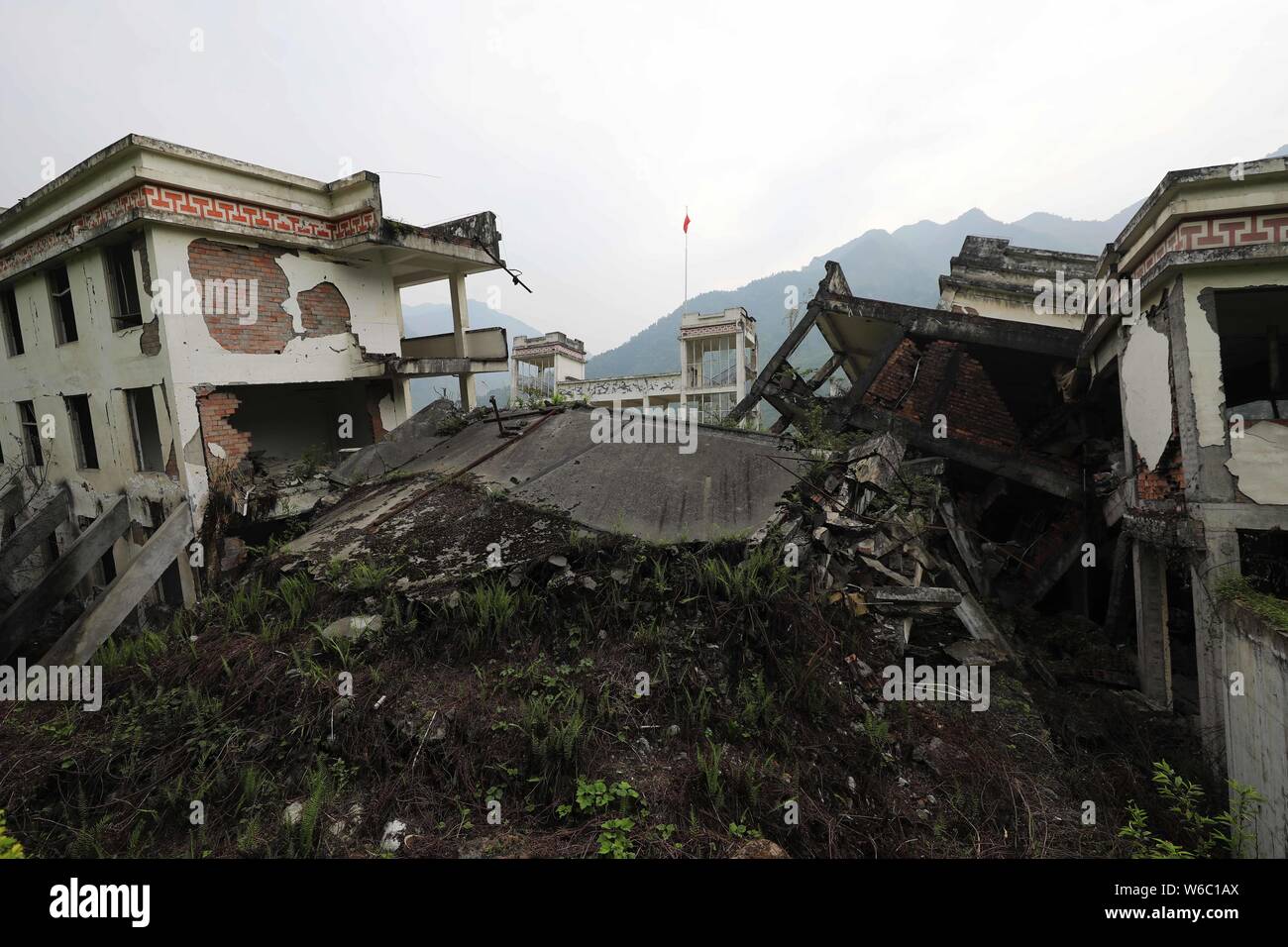 View of Yingxiu town left untouched as a memorial to the 8.0-magnitude ...