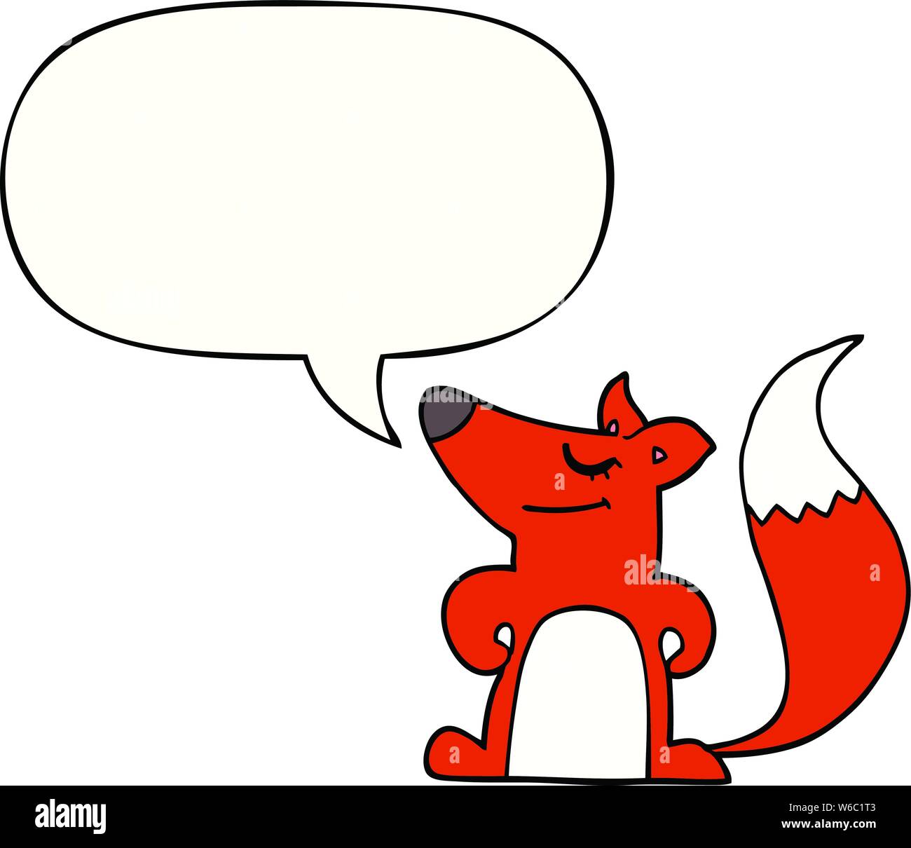 cartoon fox with speech bubble Stock Vector Image & Art - Alamy