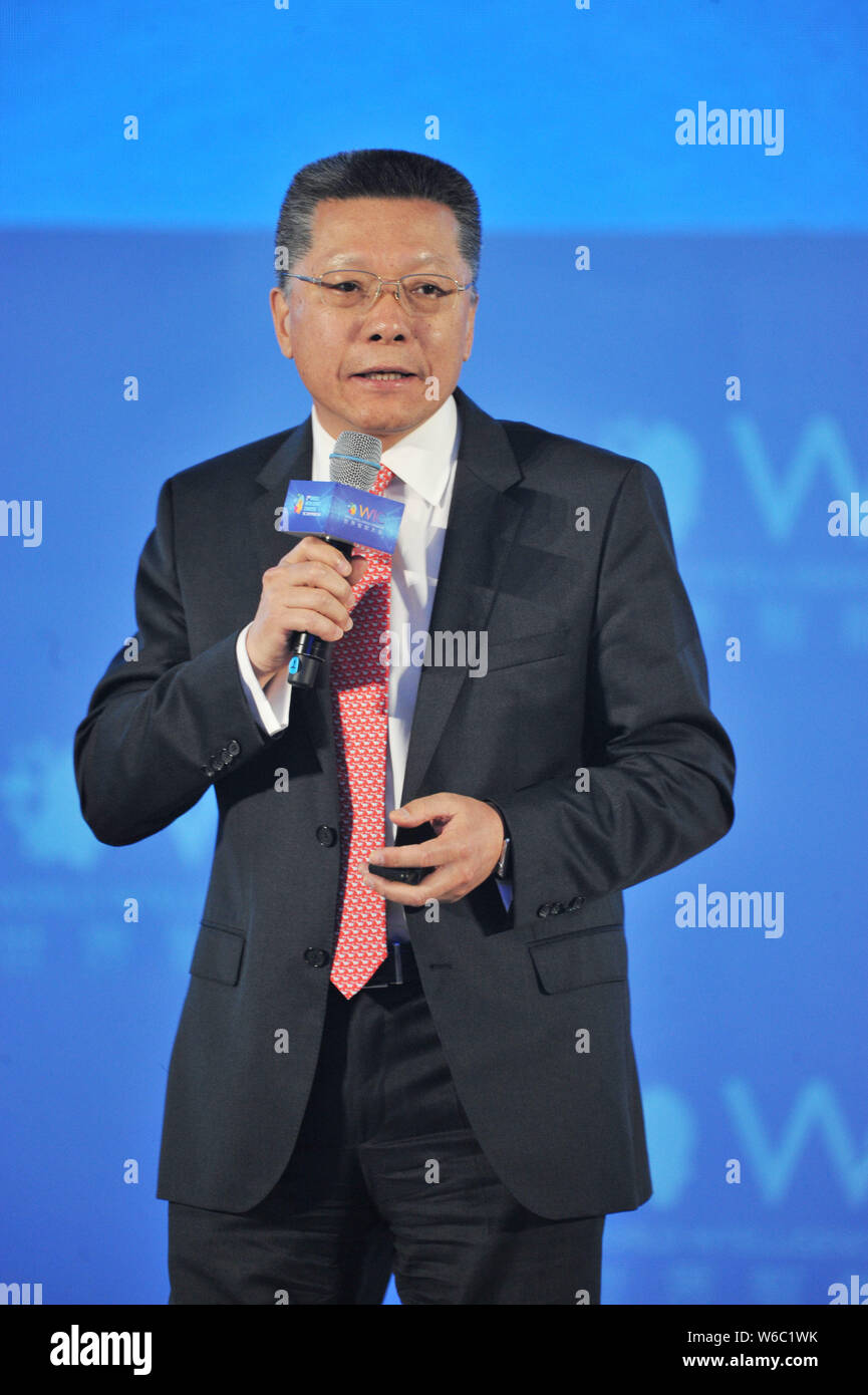 Chen Liming, chairman of IBM Greater China, speaks during a forum ...