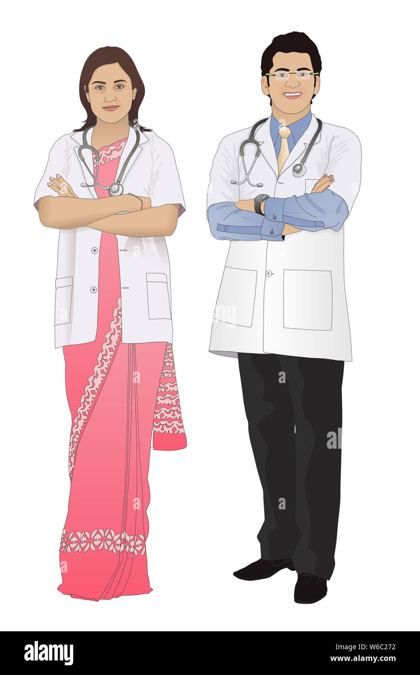 Female doctors vector Cut Out Stock Images & Pictures - Alamy
