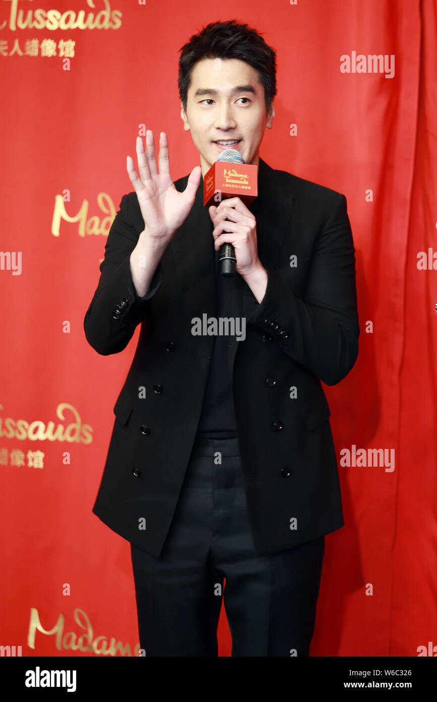 Taiwanese-Canadian actor Mark Chao poses during an unveiling ceremony ...