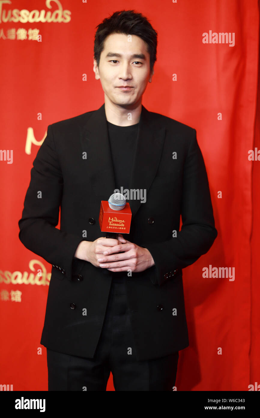 Taiwanese-Canadian actor Mark Chao poses during an unveiling ceremony ...