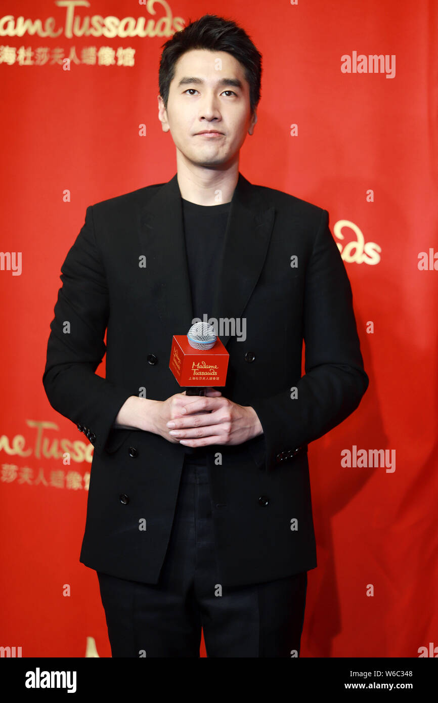 Taiwanese-Canadian actor Mark Chao poses during an unveiling ceremony ...