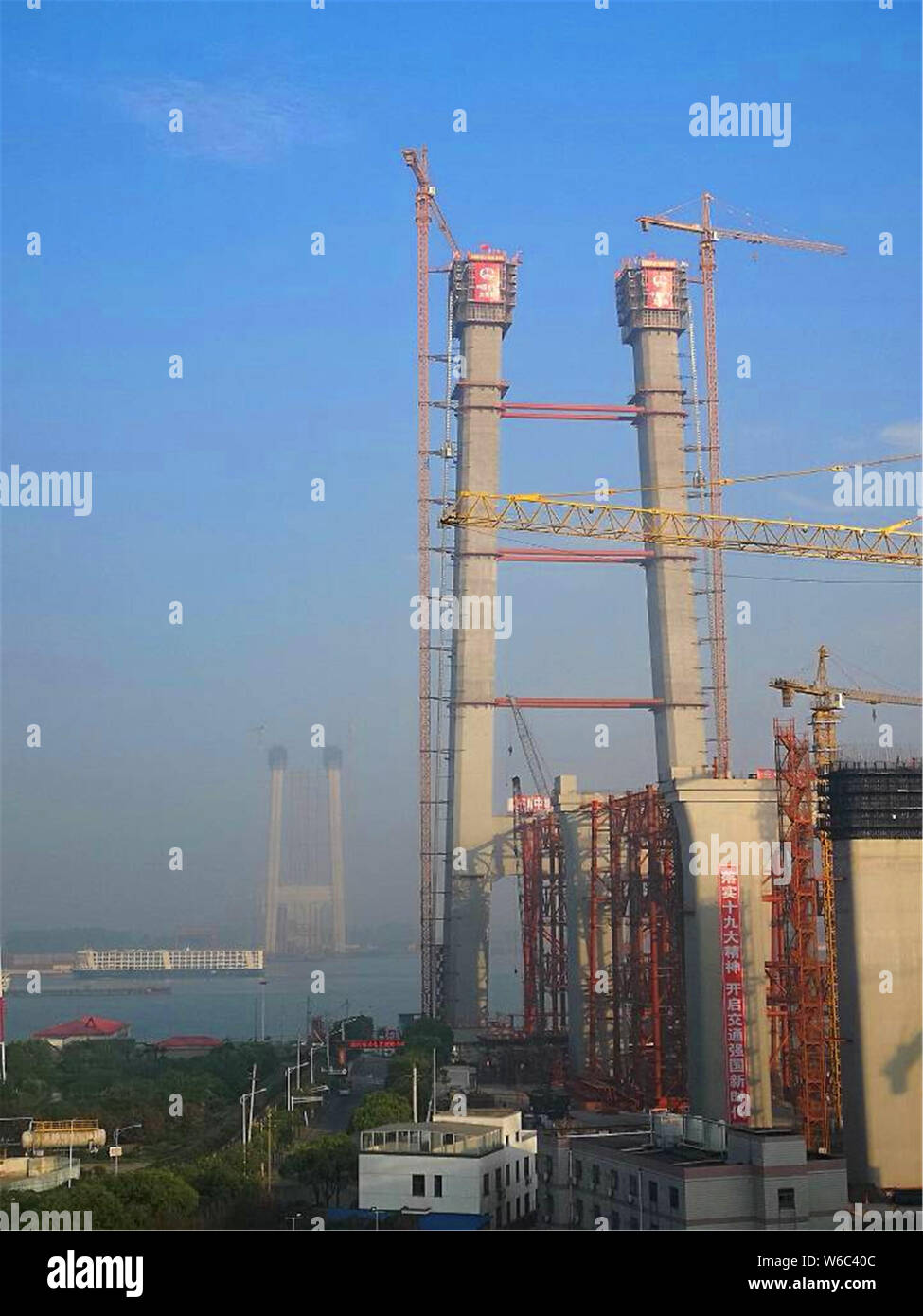 View of the world's heaviest bearing suspension bridge - Wufengshan ...