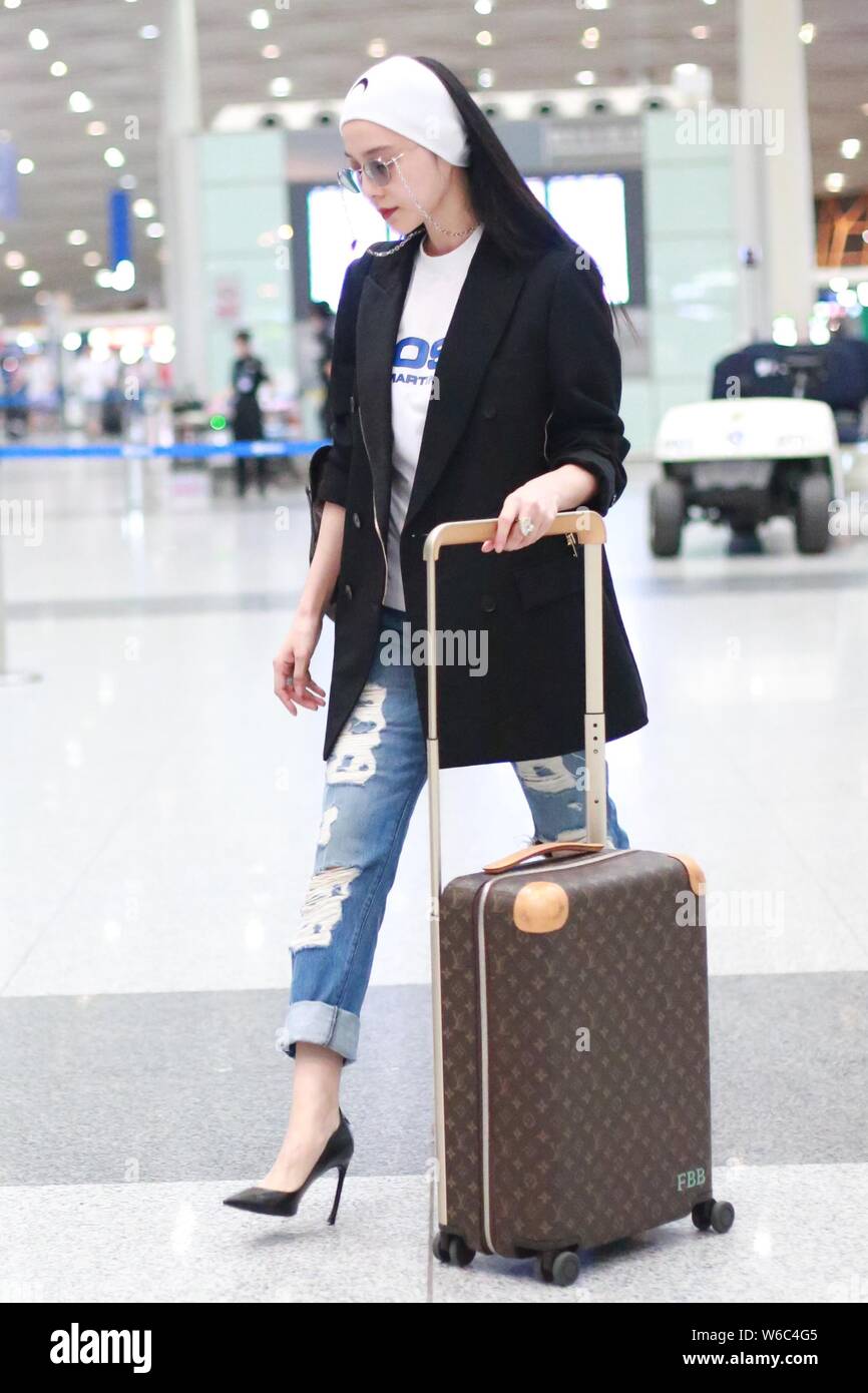 Chinese actress Fan Bingbing arrives at the Beijing Capital ...