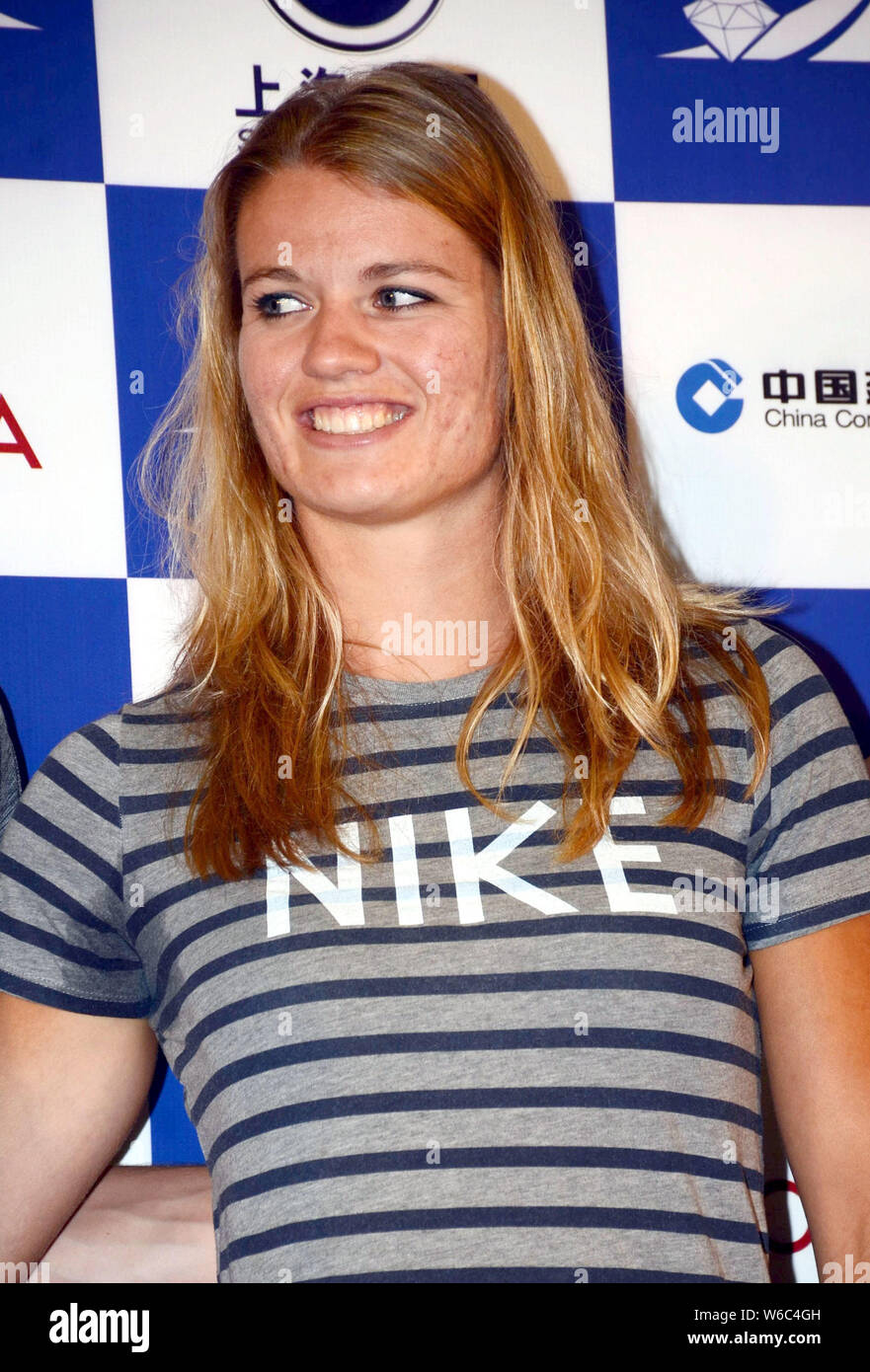 Dutch sprinter Dafne Schippers attends a press conference for the IAAF ...
