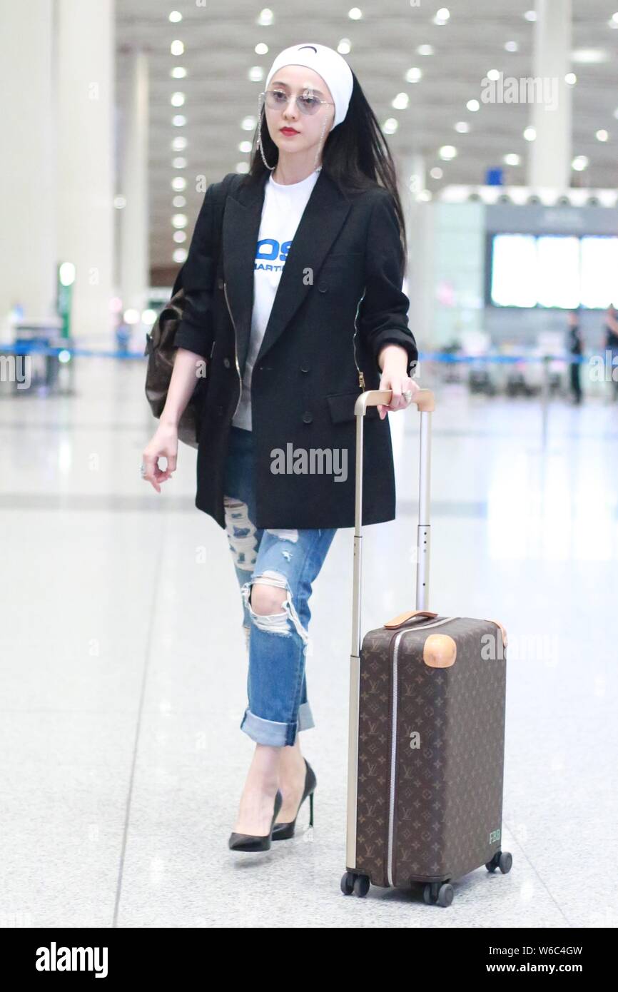 Chinese actress Fan Bingbing arrives at the Beijing Capital ...