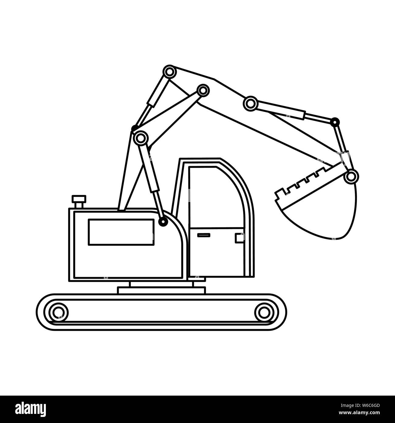 construction architectural engineering work cartoon in black and white ...