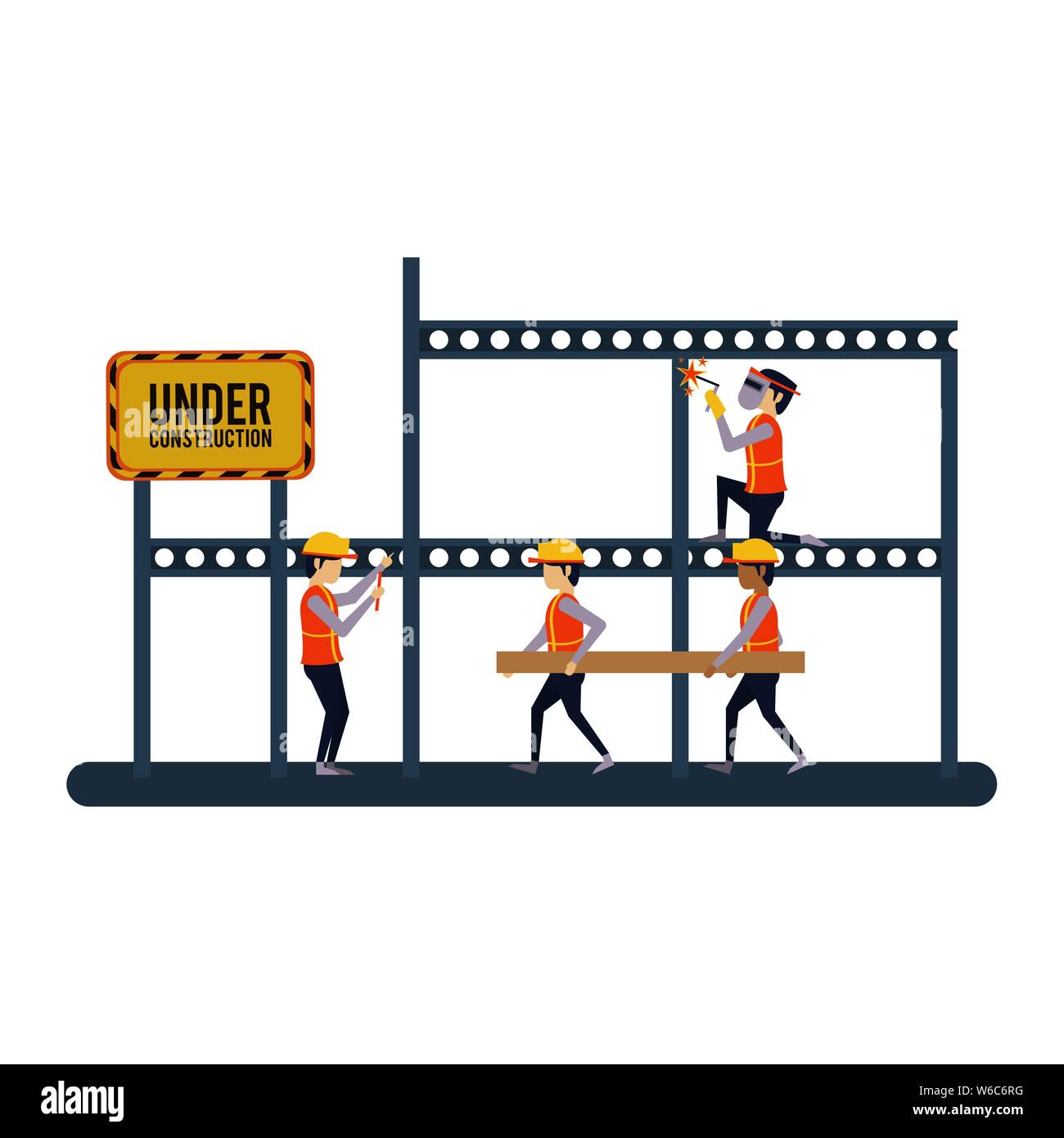 construction architectural engineering work cartoon Stock Vector Image ...