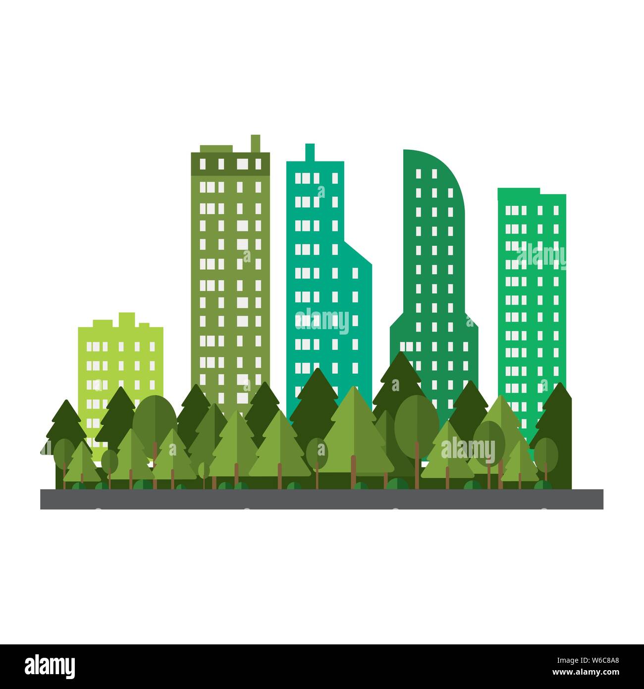 urban city buildings view cartoon Stock Vector Image & Art - Alamy