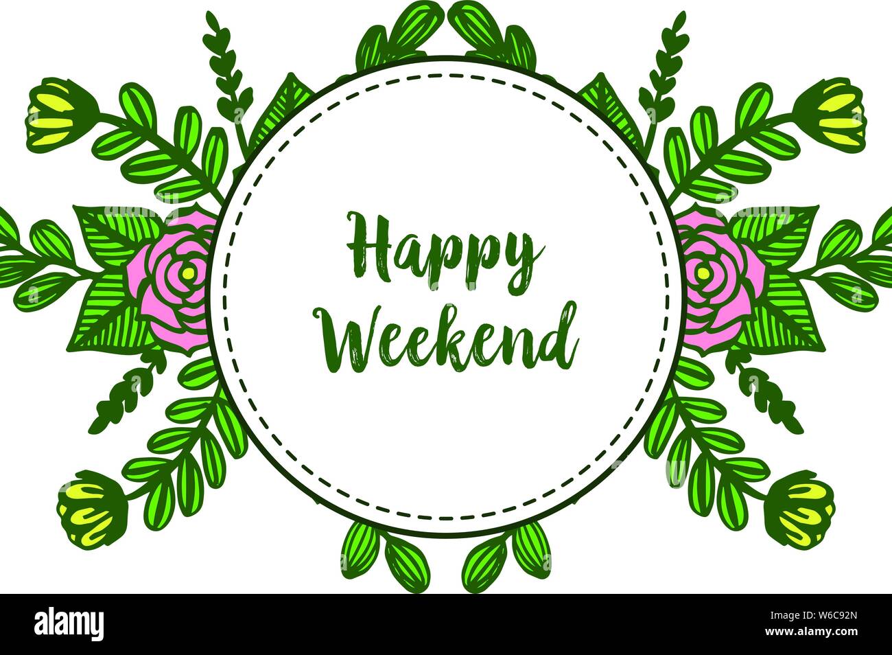 Perfect design element for greeting card happy weekend, pattern of rose ...