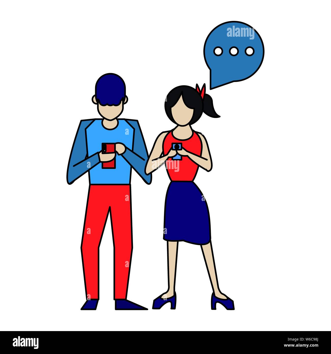 social media network chatting cartoon Stock Vector Image & Art - Alamy