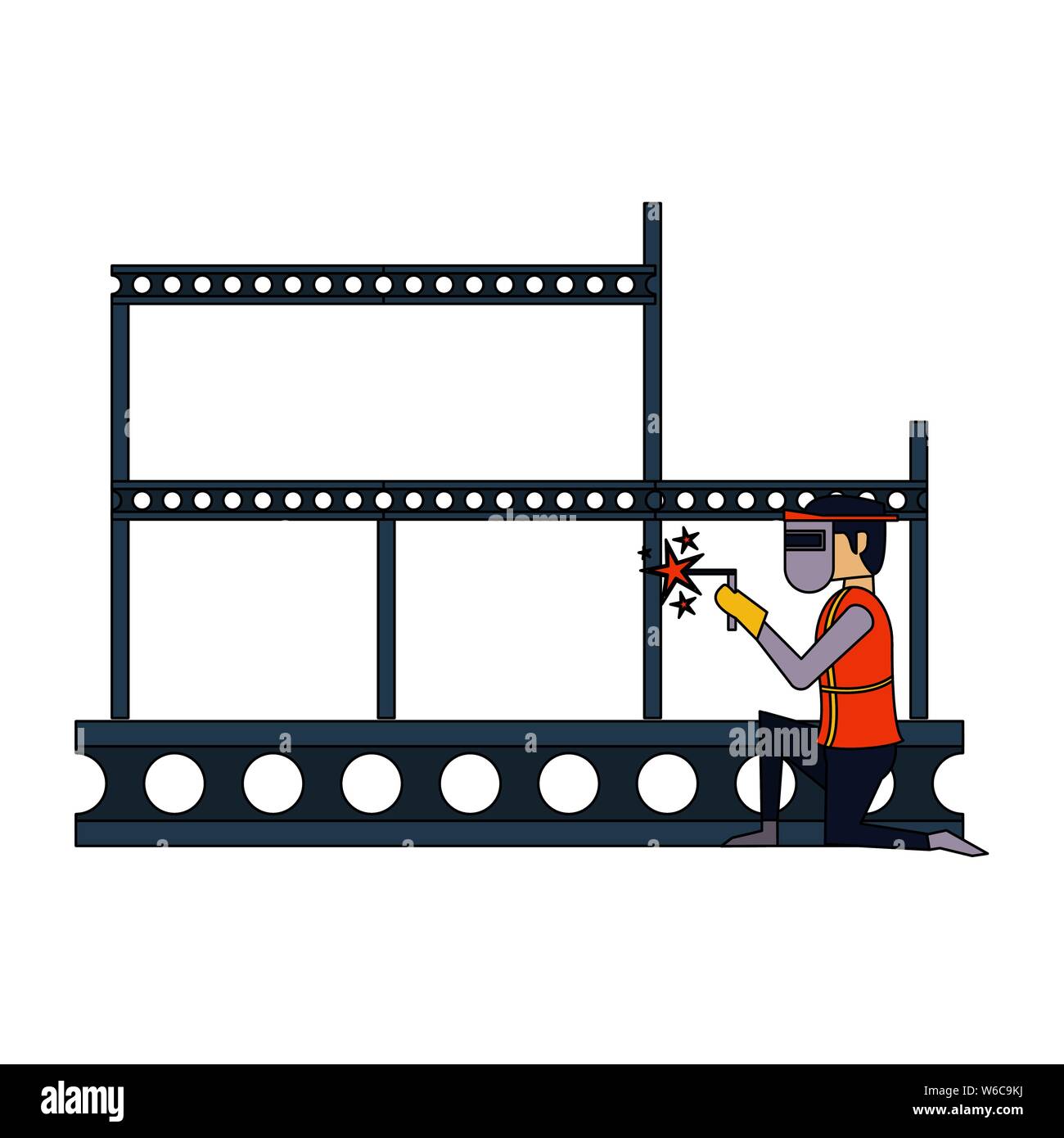 construction architectural engineering work cartoon Stock Vector Image ...