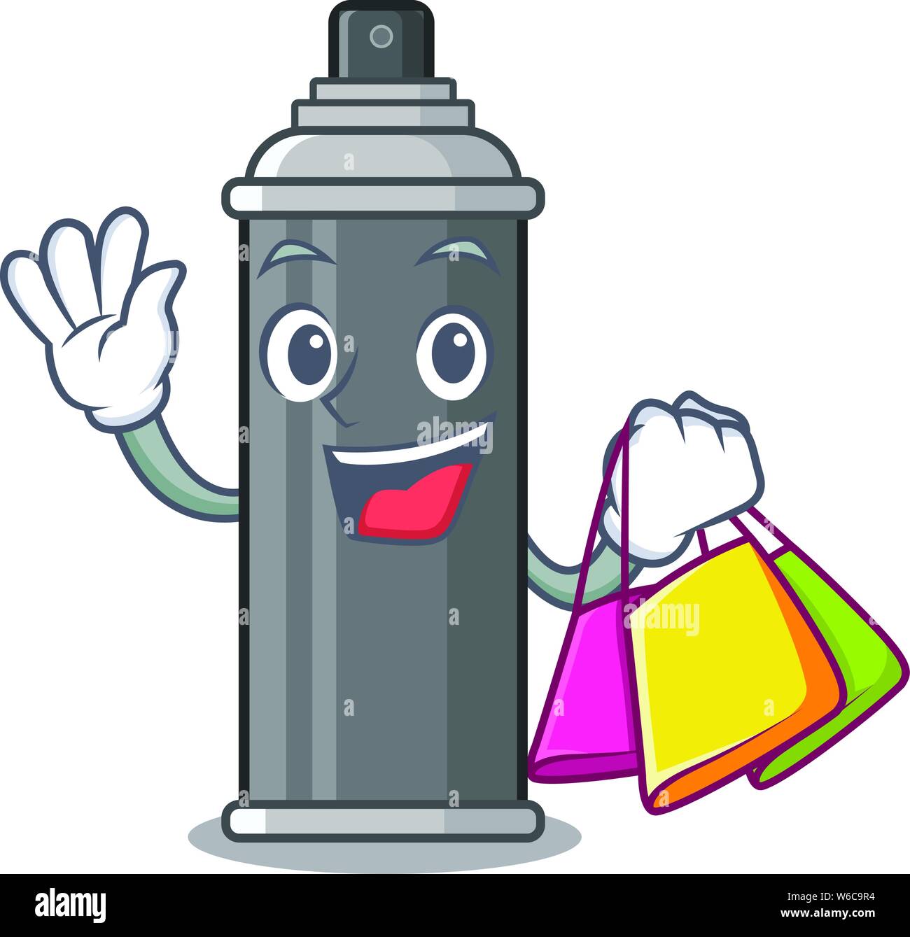 Shopping hair spray in the cartoon shape vector illustration Stock ...