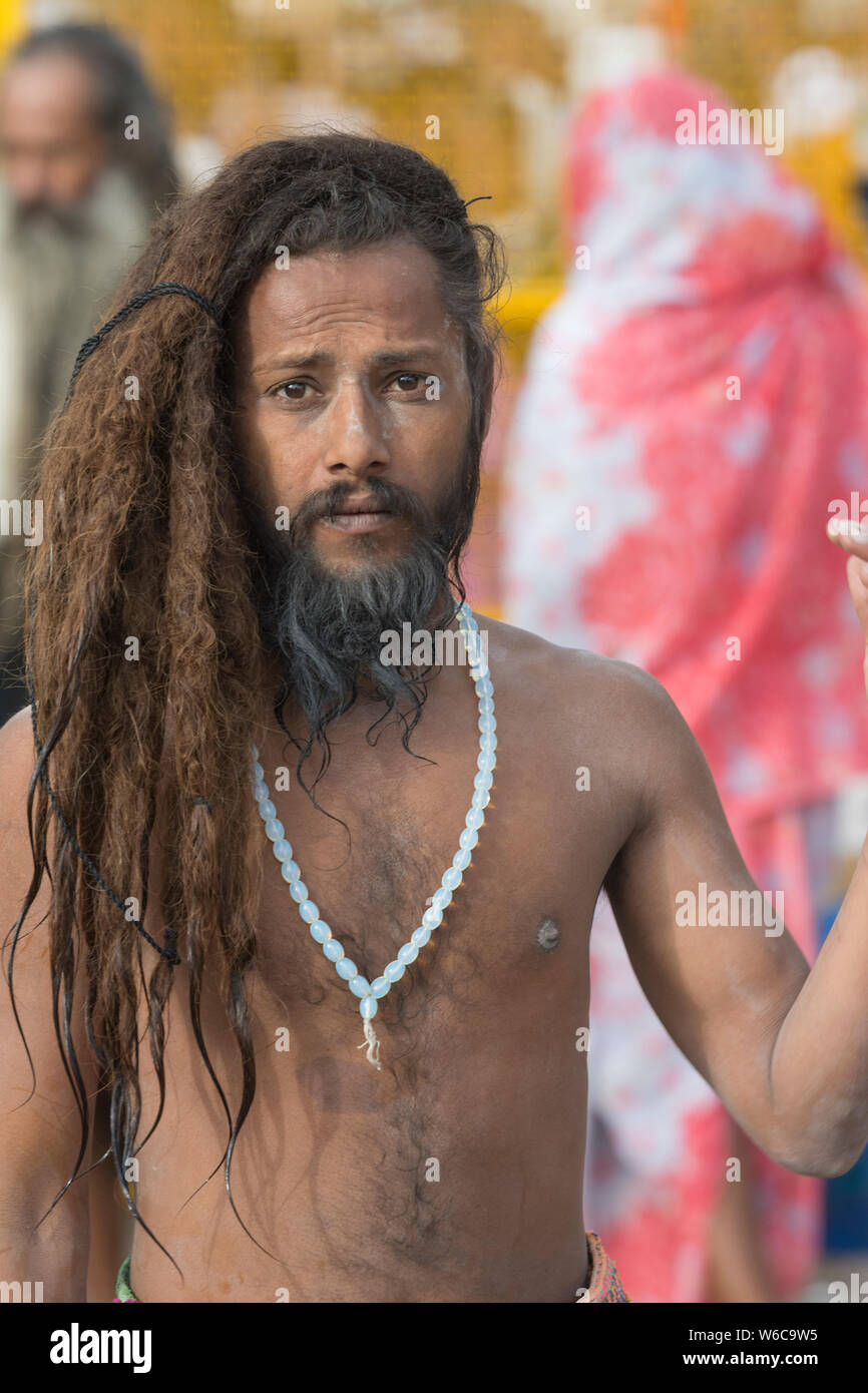 Portrait of a Naga Sadhu in Procession during Kumbh Mela,Nasik ...