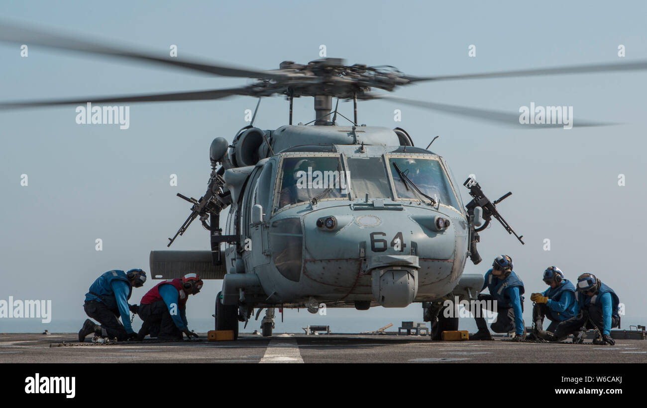 190722-M-QS181-1035 ARABIAN GULF (July 22, 2019) U.S. Sailors assigned ...