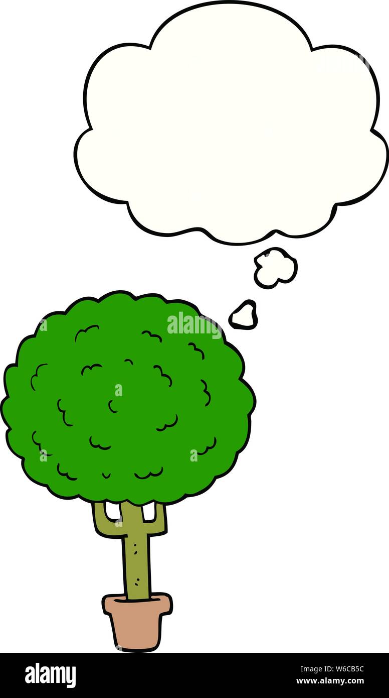 cartoon tree with thought bubble Stock Vector Image & Art - Alamy