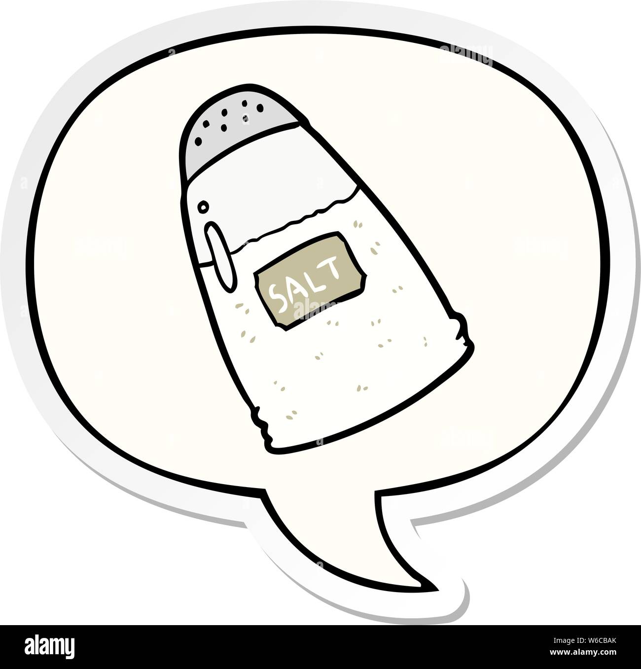 cartoon salt shaker with speech bubble sticker Stock Vector Image & Art ...