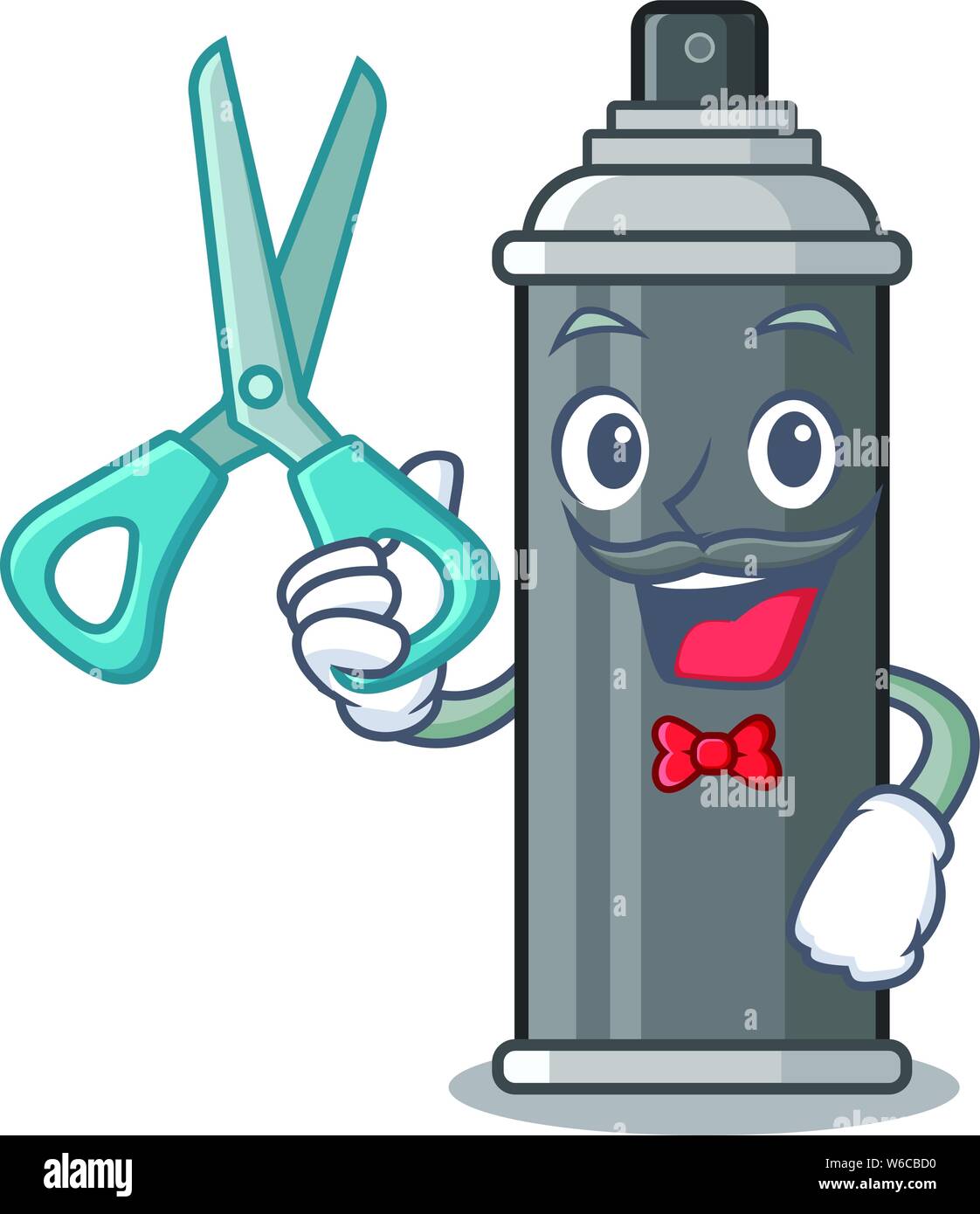 Barber hair spray isolated with the mascot vector illustration Stock ...