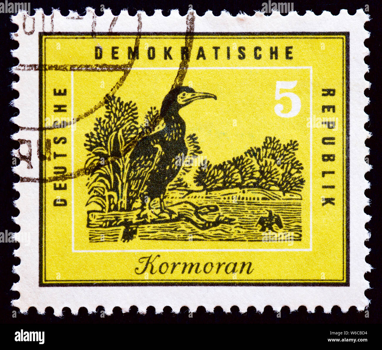 East Germany postage stamp - Great Cormorant Stock Photo - Alamy
